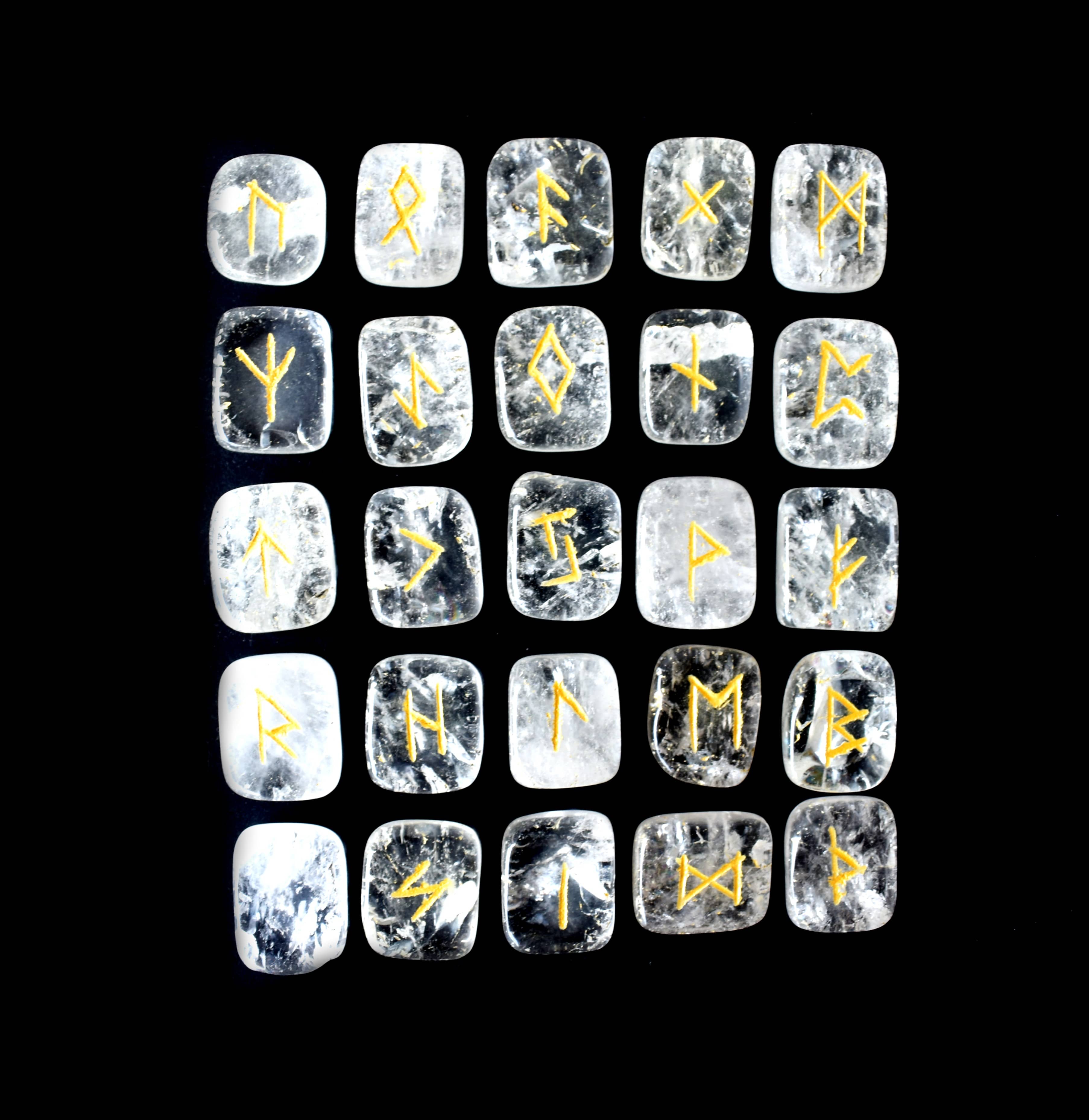 Crystal Quartz Rune Sets - Buy Gemstone/ Elder Futhark Runic Set with ...